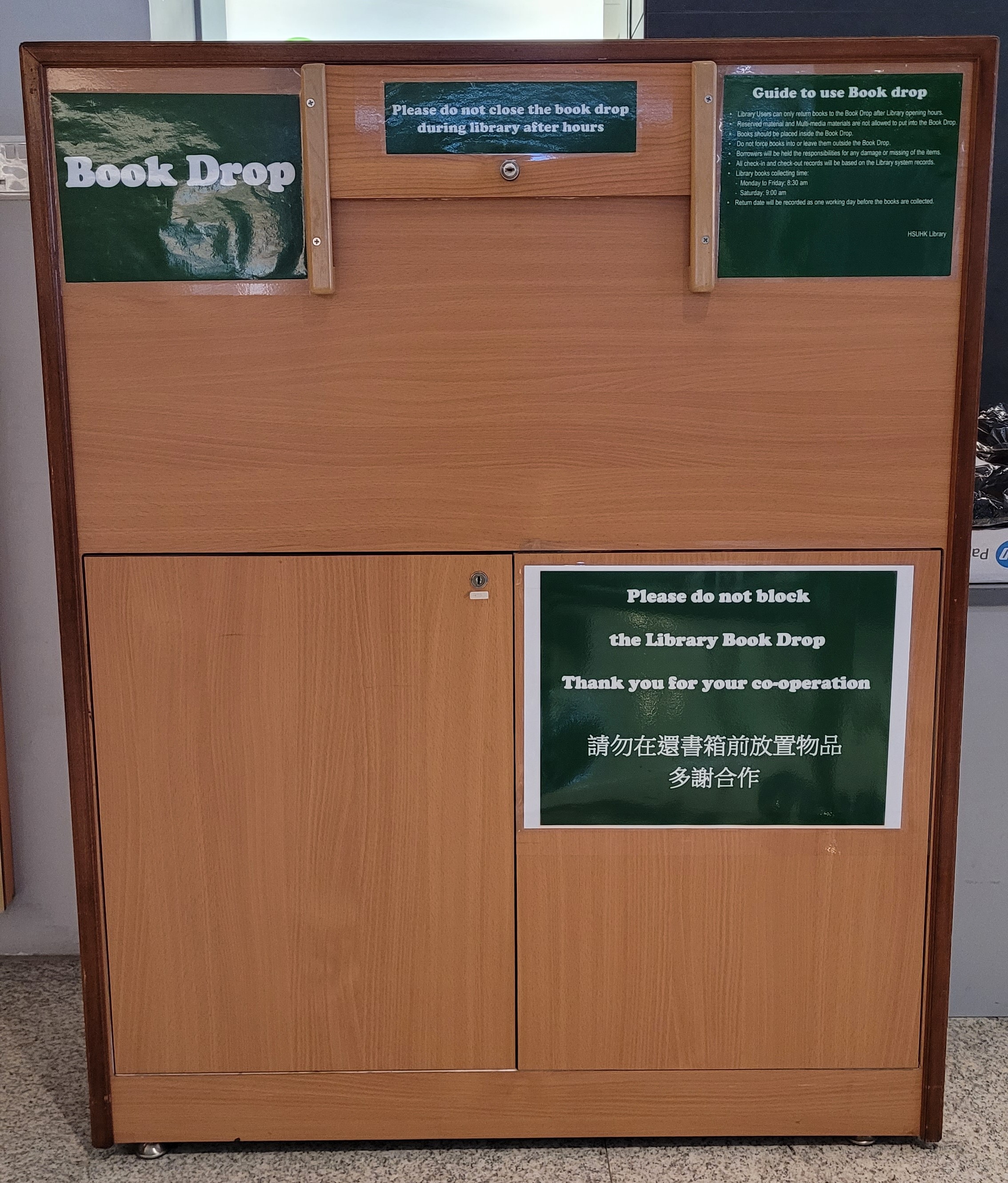 I'm not available during library opening hours, how can I return the ...